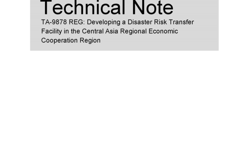 Risk Modelling Technical Note | CAREC Program Publication